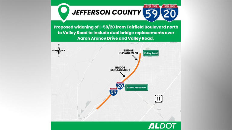 ALDOT asking for public feedback on proposal to widen I-59/20 between ...