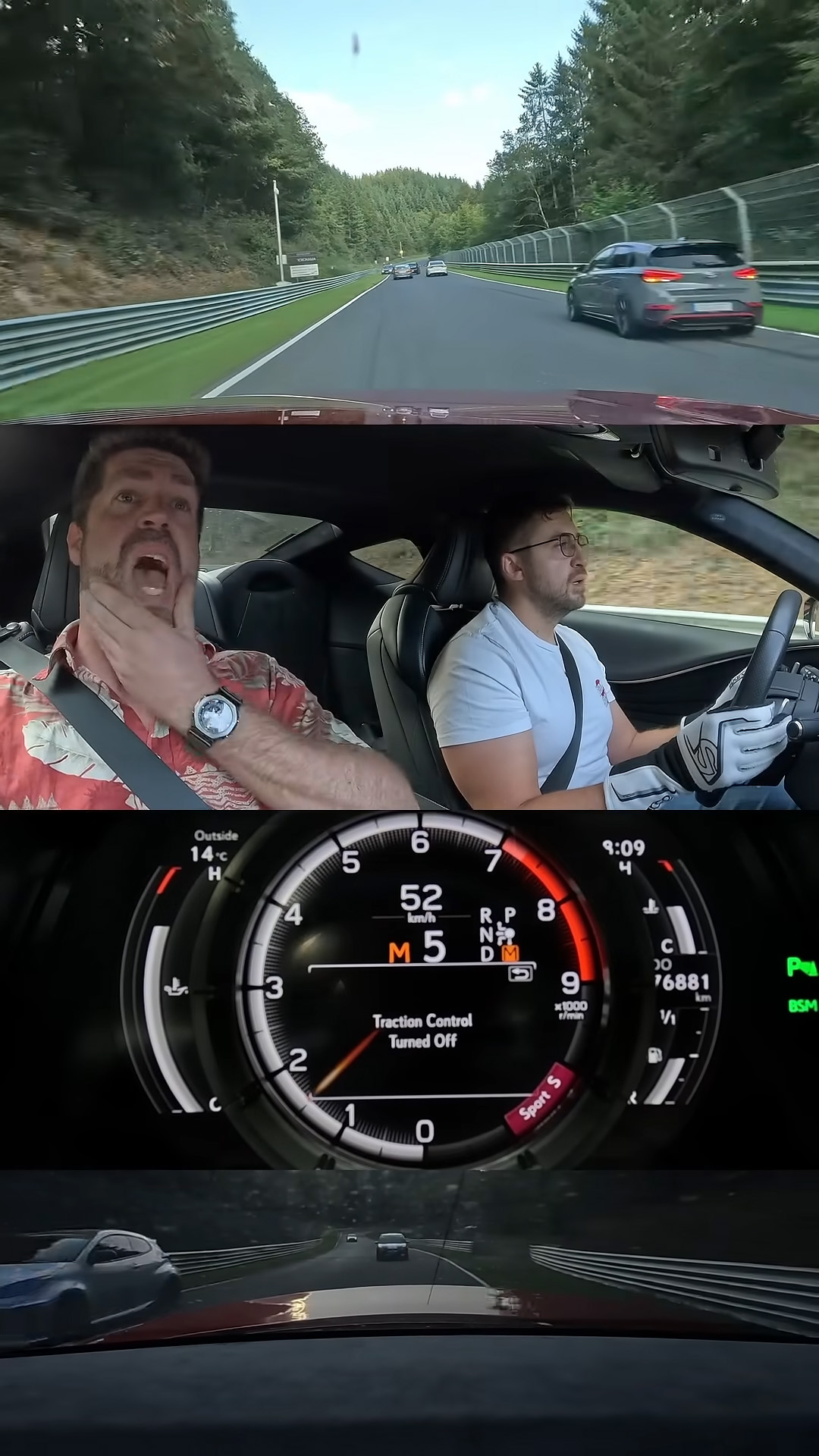 Avoiding a serious crash while driving on the Nürburgring track