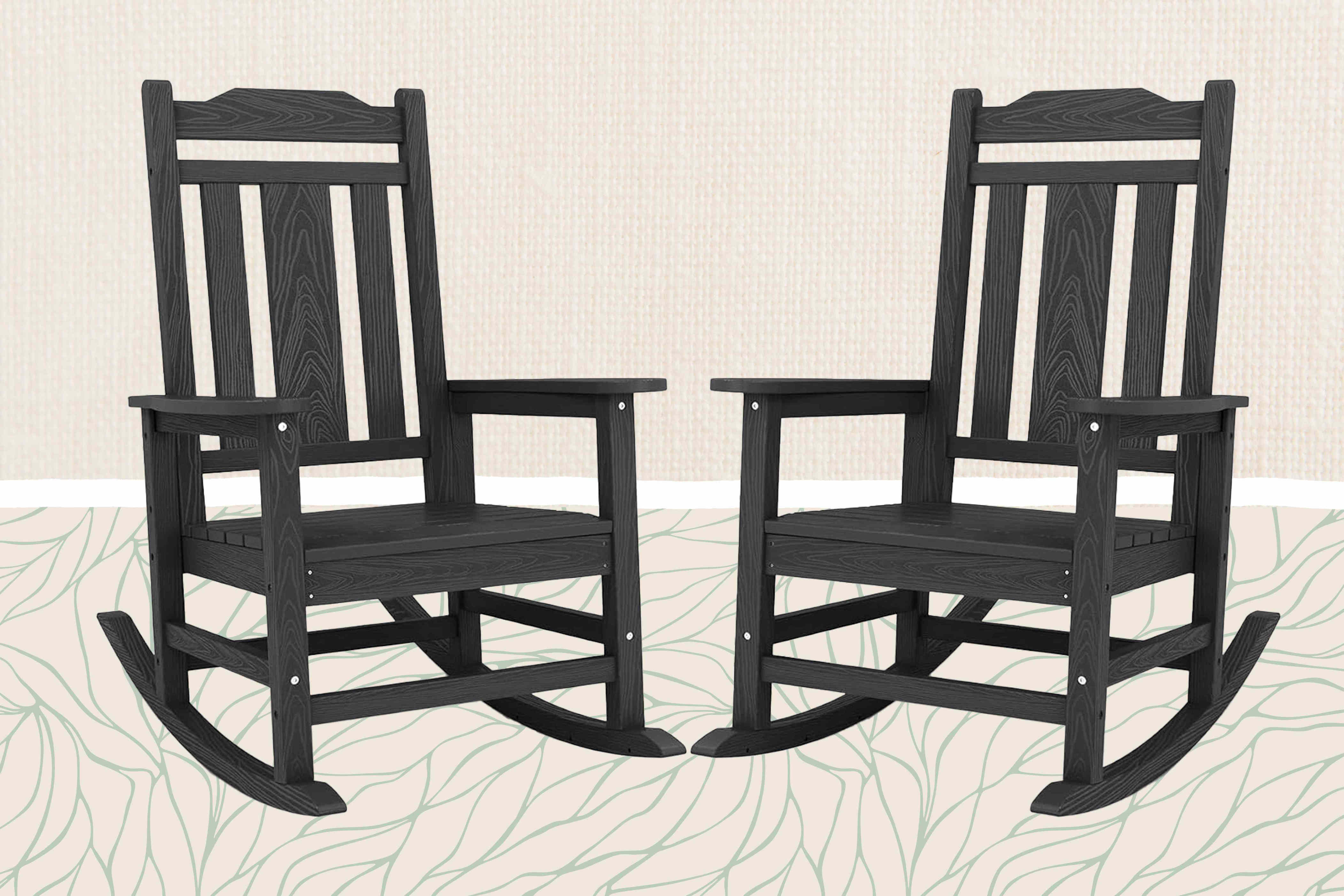 These outdoor rocking chairs were made for small porches, patios, and ...