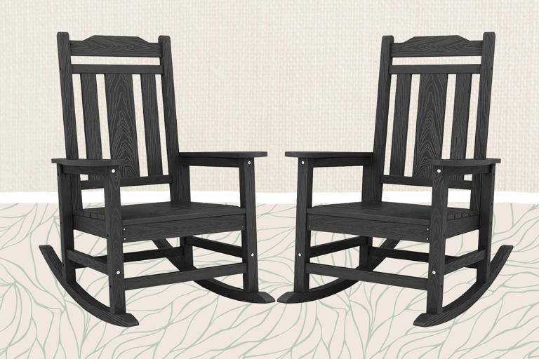These outdoor rocking chairs were made for small porches, patios, and ...