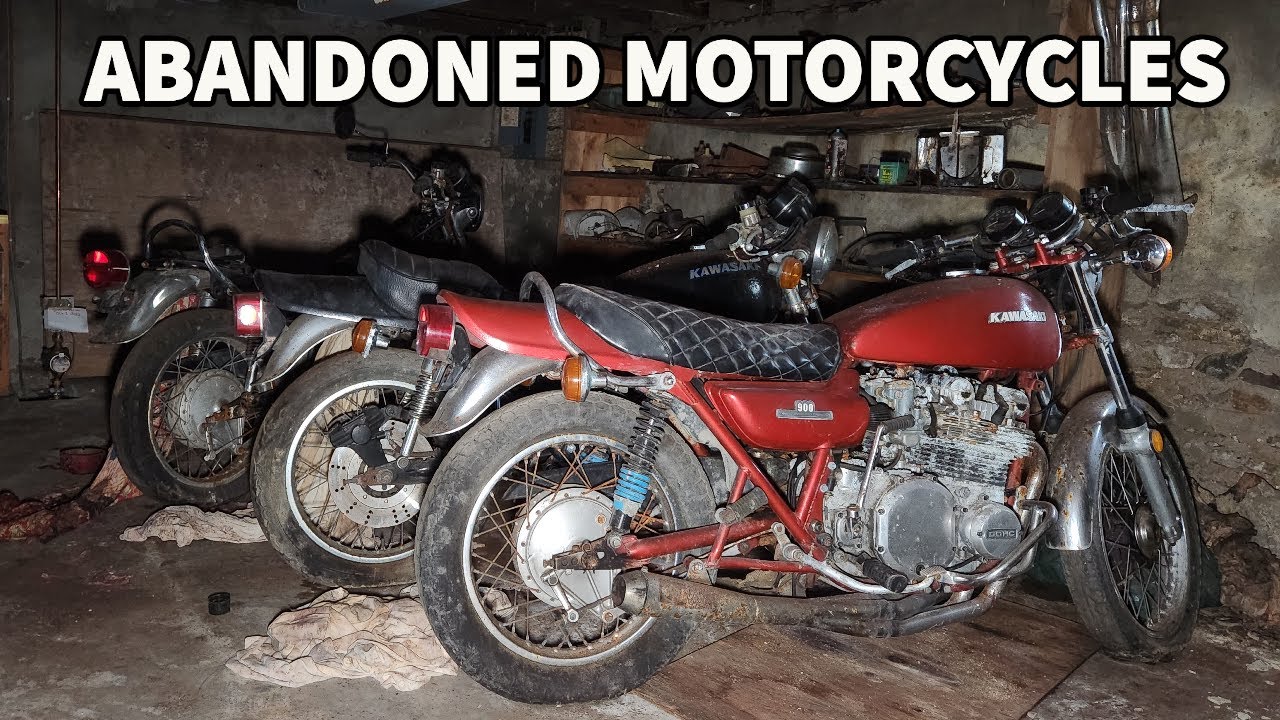 Exploring an abandoned bikers’ house with 3 Kawasaki motorcycles left ...