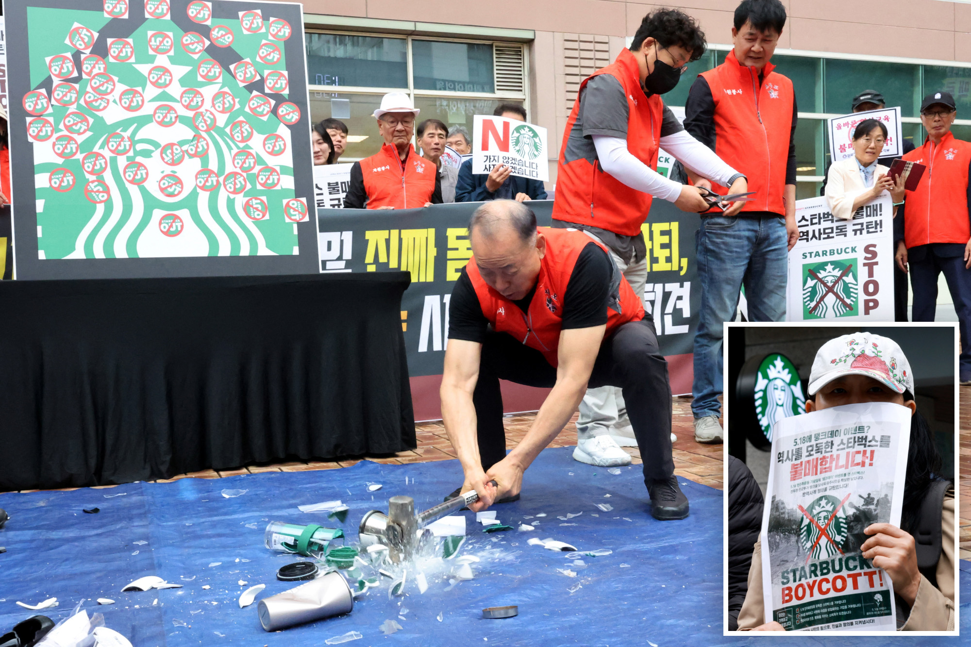 Starbucks sees sales drop, mass protests in South Korea after 'Tank Day ...