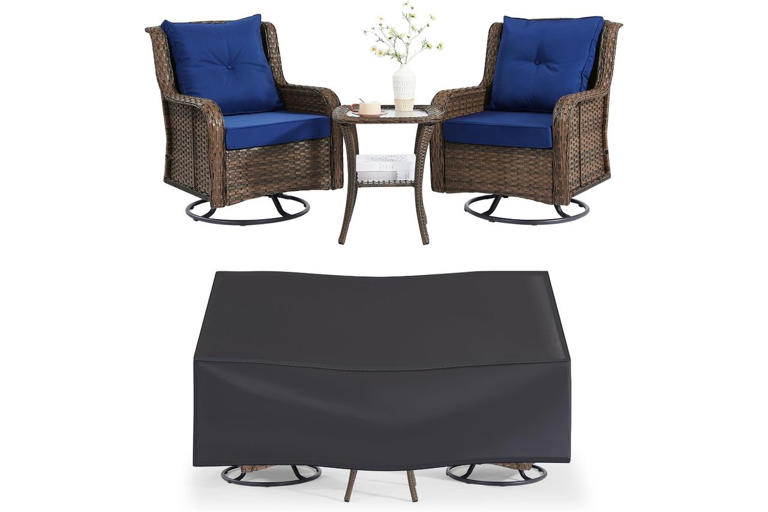 These outdoor rocking chairs were made for small porches, patios, and ...