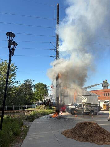 Squirrel causes utility pole fire in Iowa City