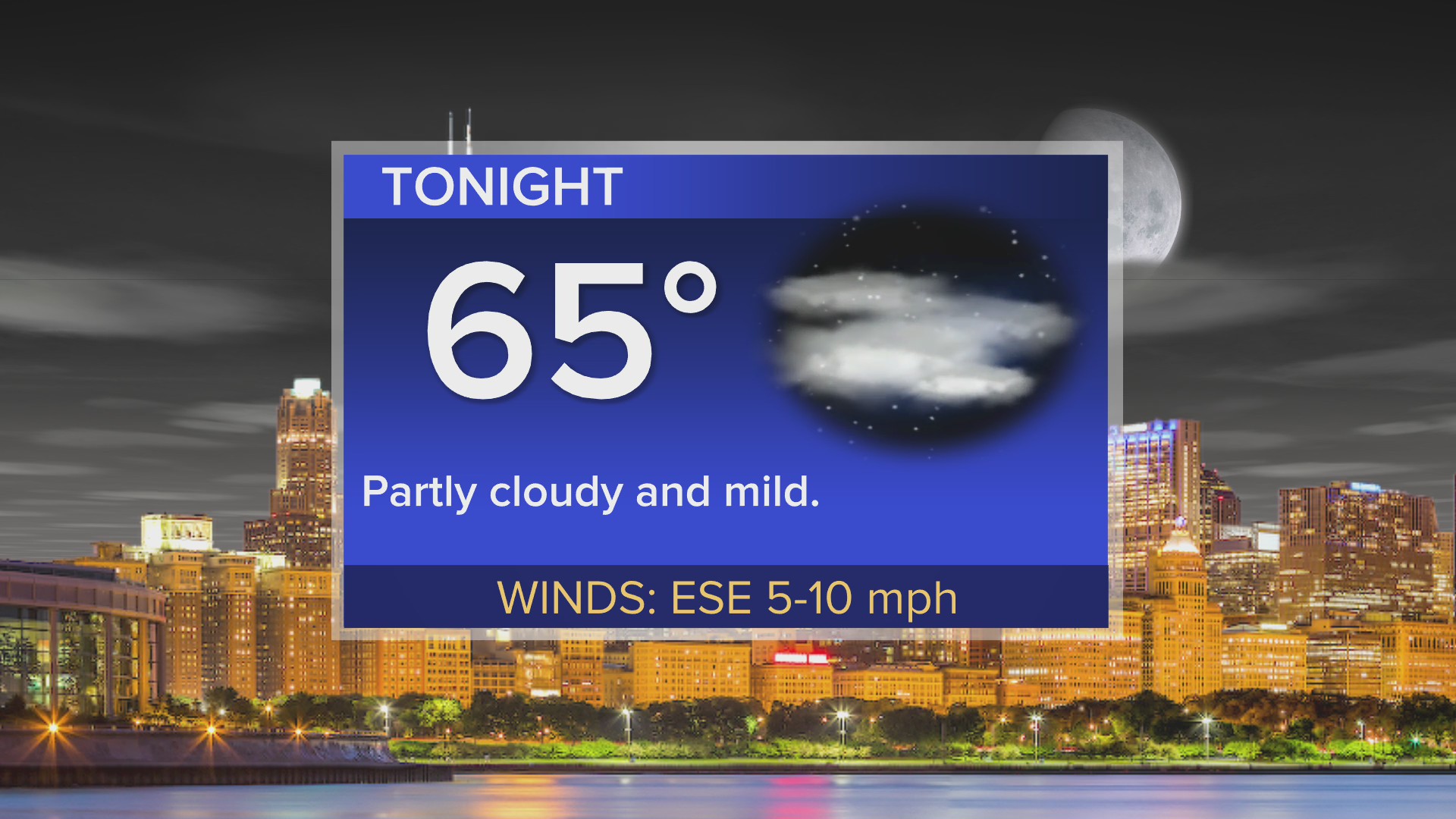Tonight: Partly cloudy, mild
