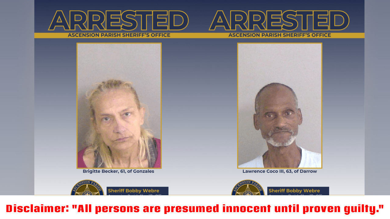 Two arrested weeks after woman found dead in St. Amant