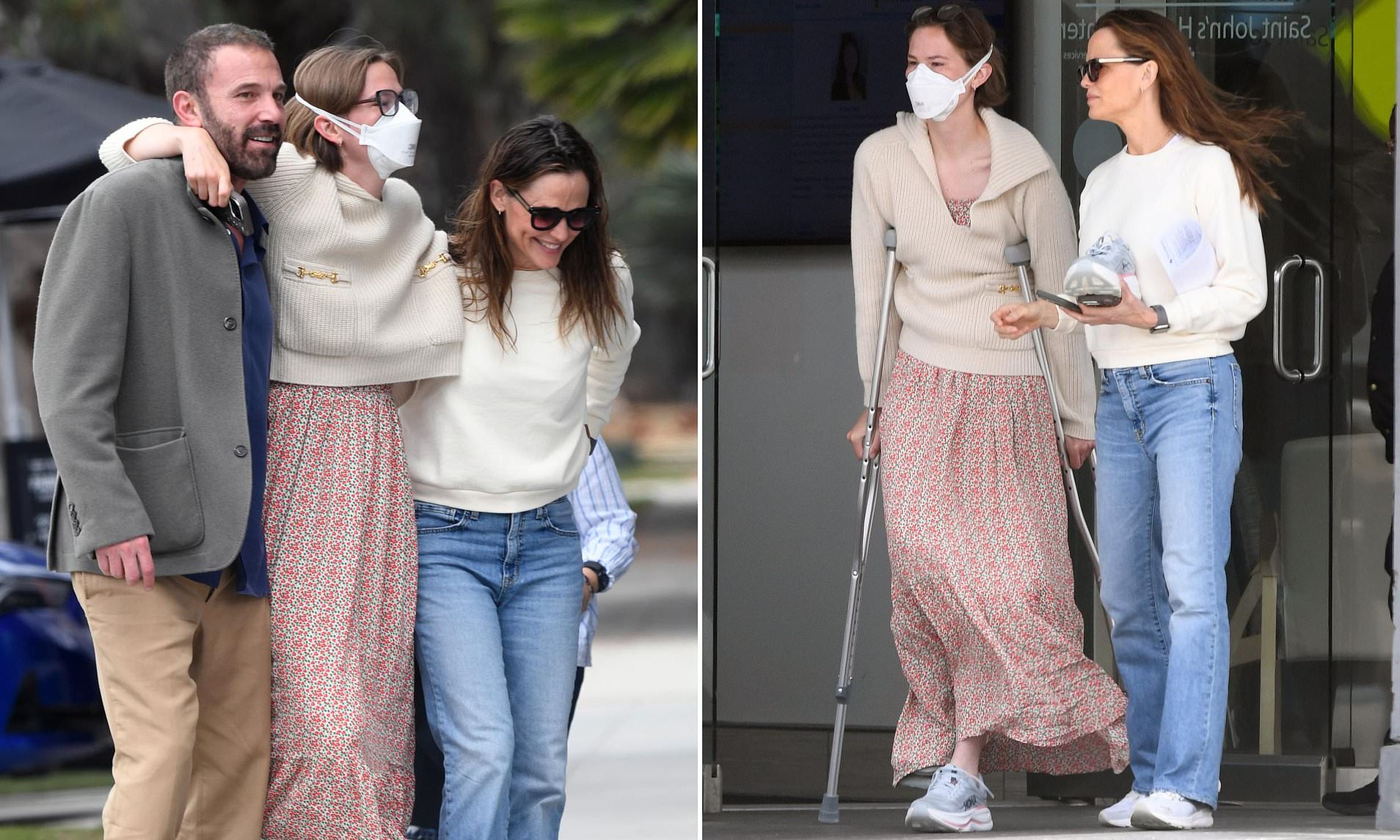 Ben Affleck and Jennifer Garner dote on mask-clad daughter Violet as ...