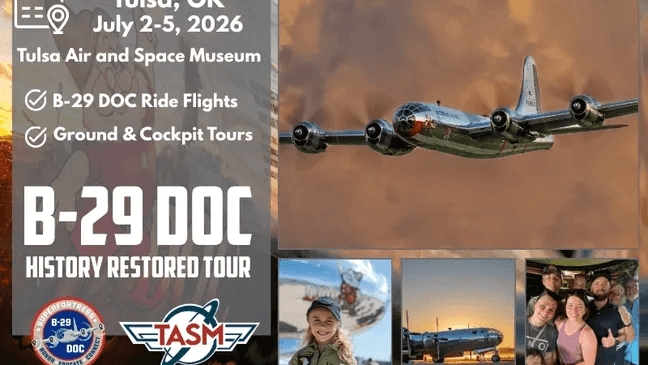 Tulsa Air and Space Museum to host B-29 DOC History Restored Tour