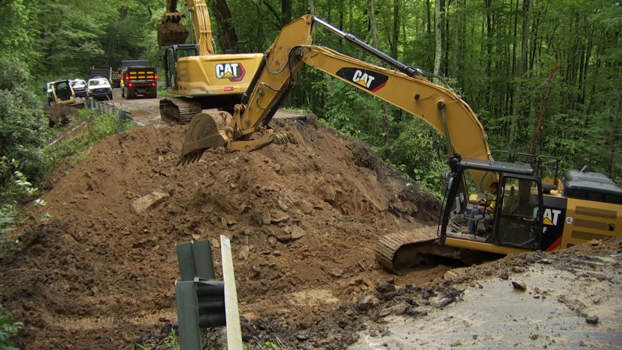 12-foot-deep sinkhole among rainstorm damage in WNC counties