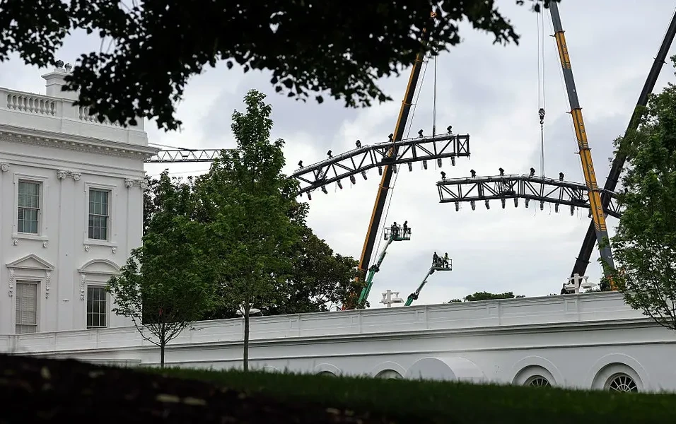 UFC octagon takes shape on White House lawn for June 14 event