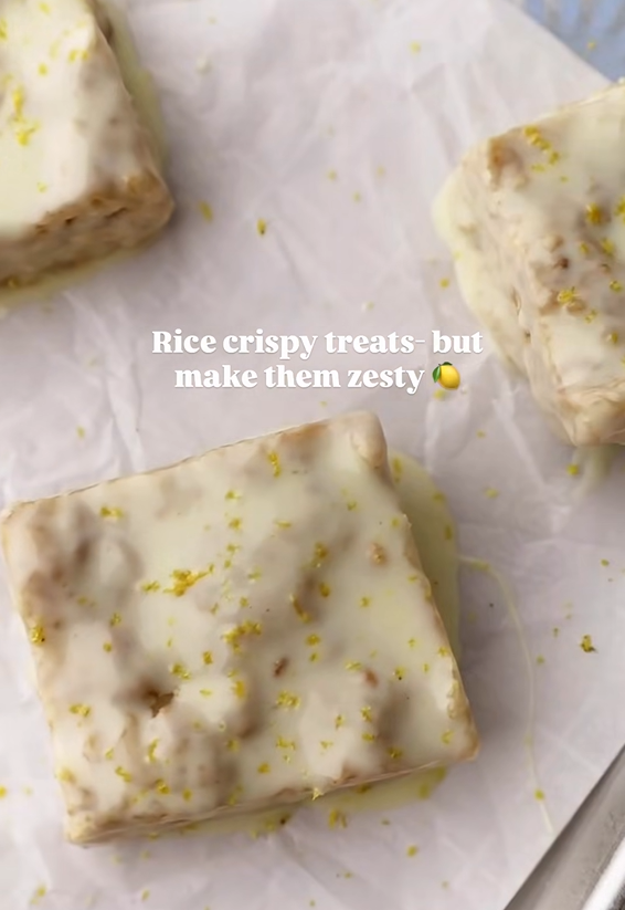 Small batch lemon rice treats: Coconut cashew butter snack recipe