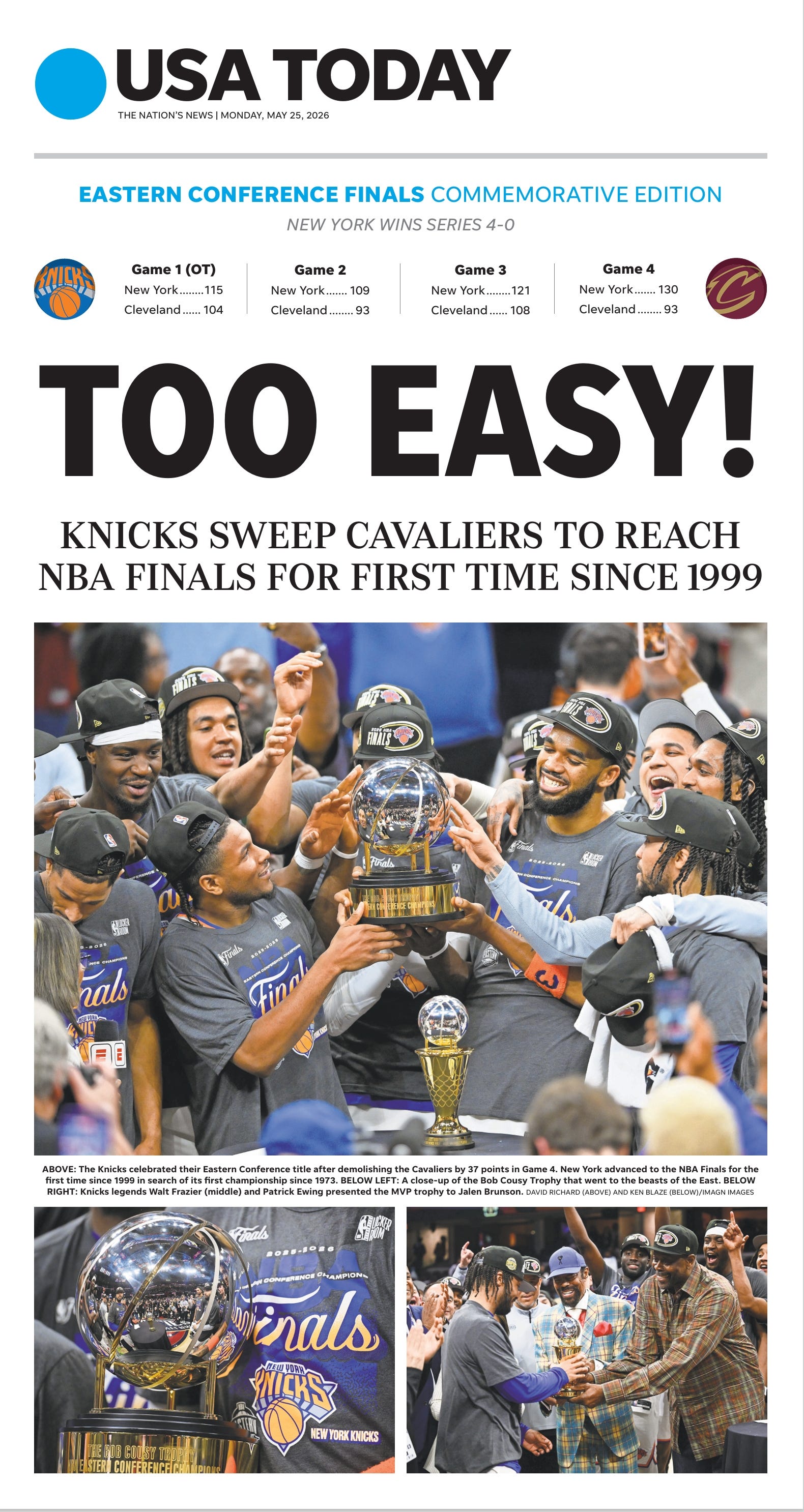 Celebrate Knicks' Eastern Conference title with commemorative page print