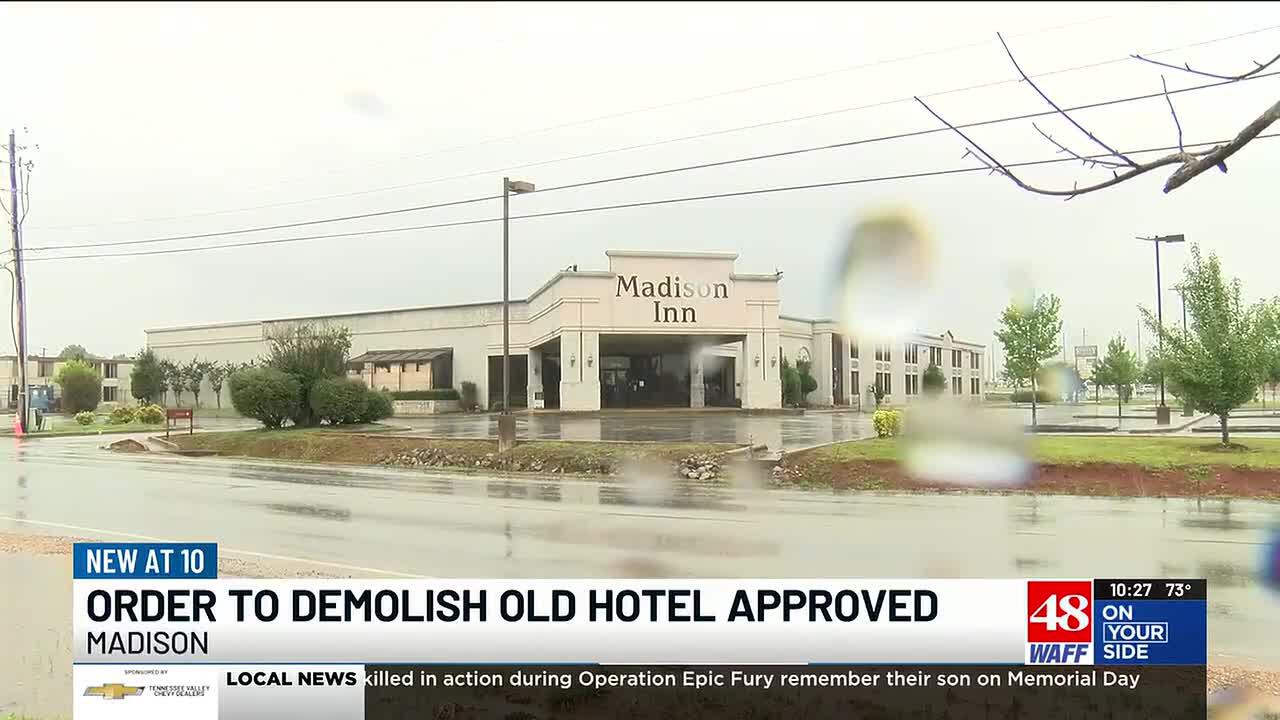City leaders approve demolition of fire-damaged Madison Inn and Suites