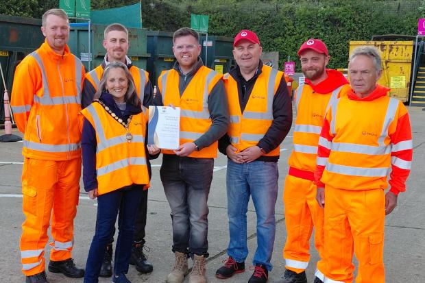 Recycling centre staff honoured with community recognition award