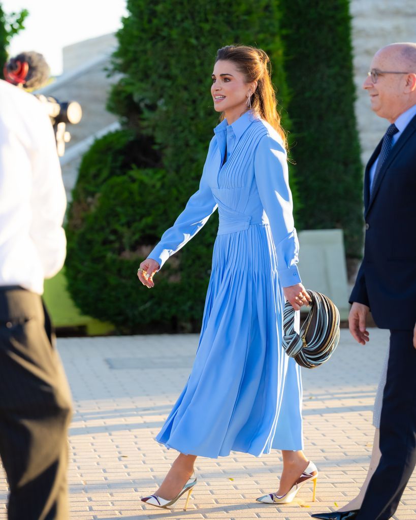 Queen Rania revives her signature blue style with vintage Dior heels