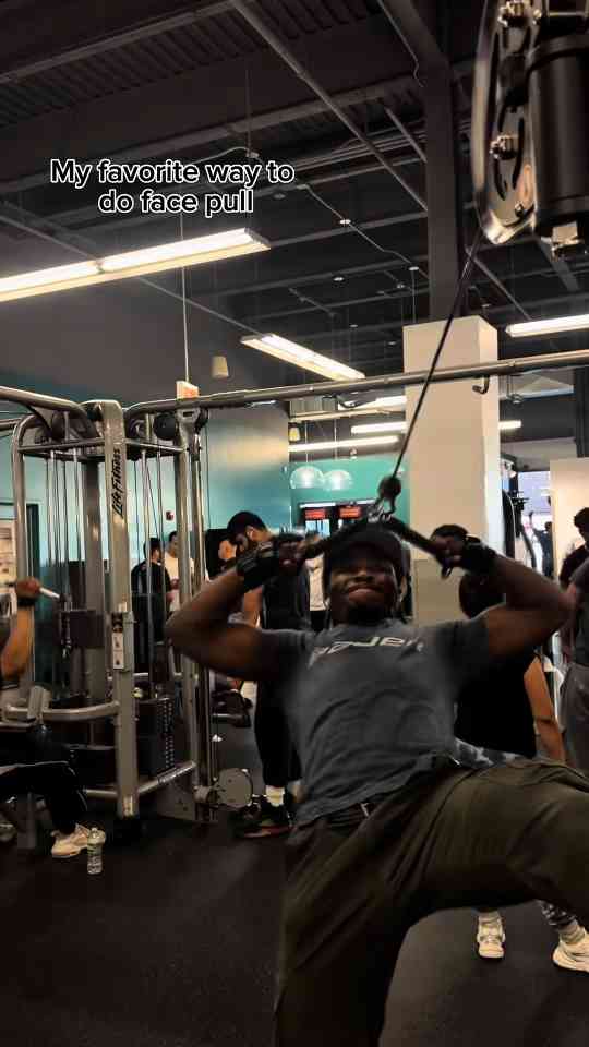 Ice skater strength training featuring face pulls