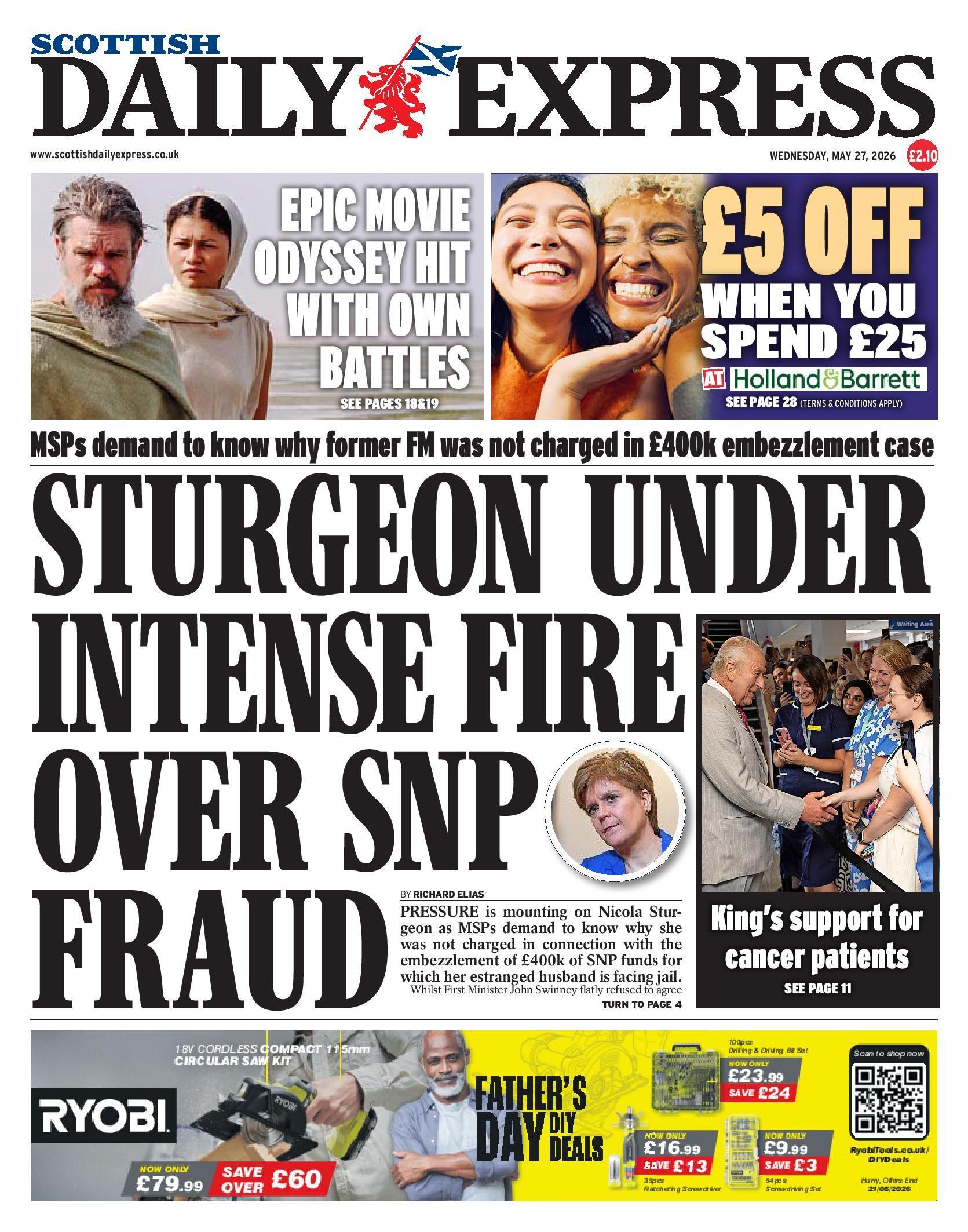 Scotland's papers: Calls for Murrell inquiry and Sturgeon under fire