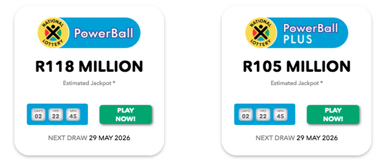Final R223-million PowerBall and PowerBall Plus on Friday 29 May 2026
