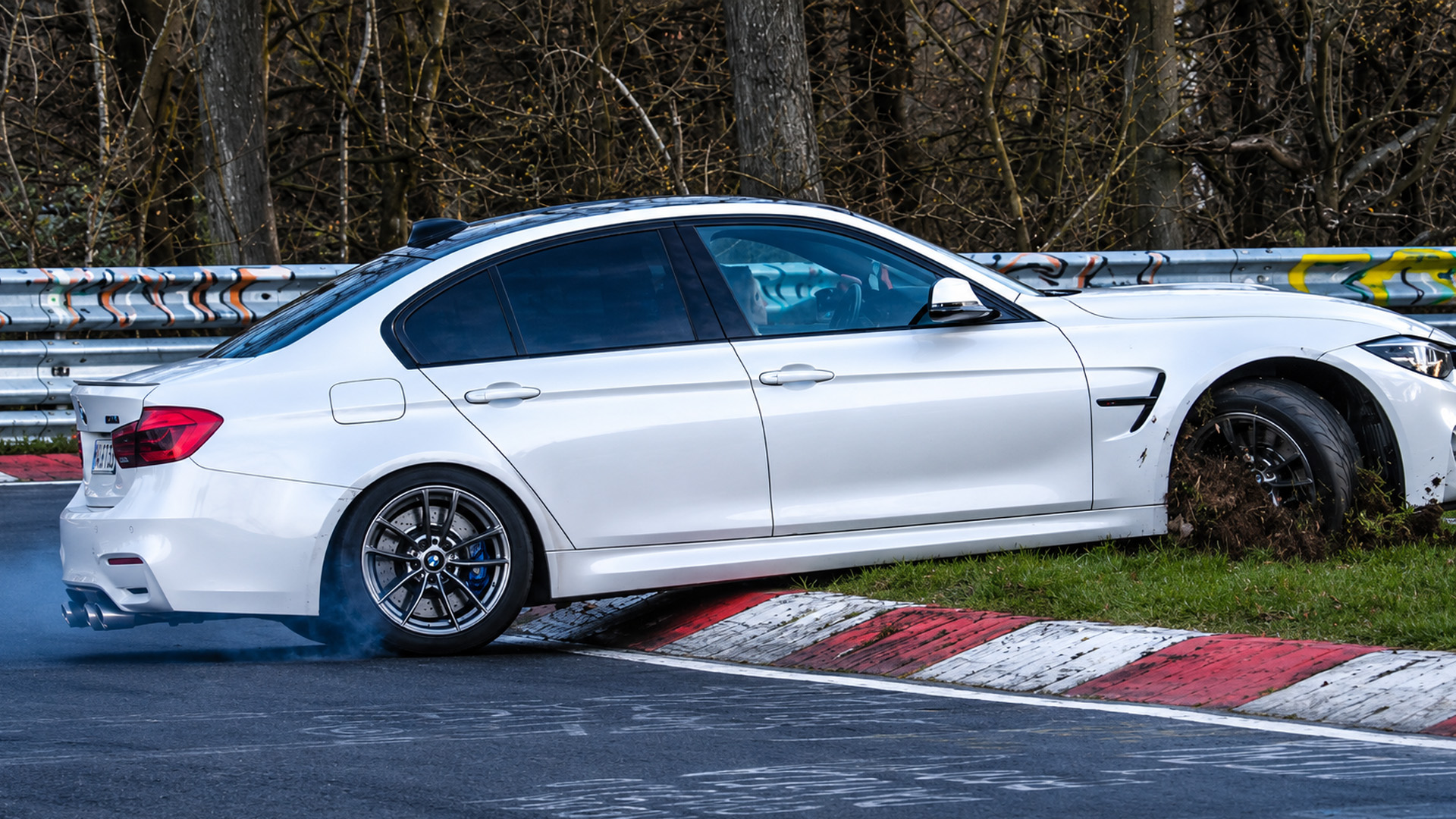 BMW M3 Slides Off From The Track at Fast Pace