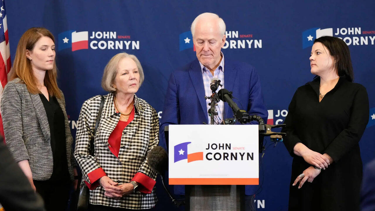 Senator John Cornyn faces defeat in Texas primary despite pro-Trump efforts