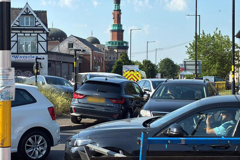 Chaotic Eid parking around Small Heath Park for Eid al-Adha celebrations