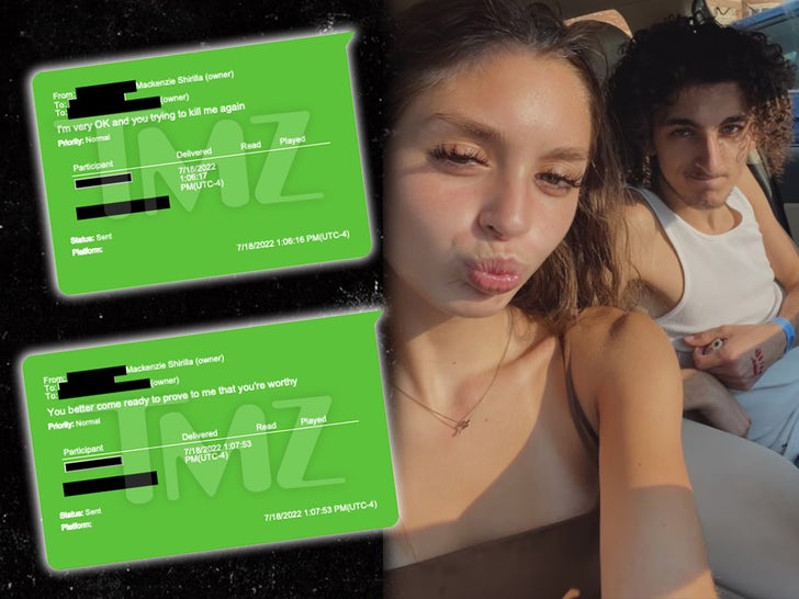 Mackenzie Shirilla claimed Dominic tried to kill her in shocking texts