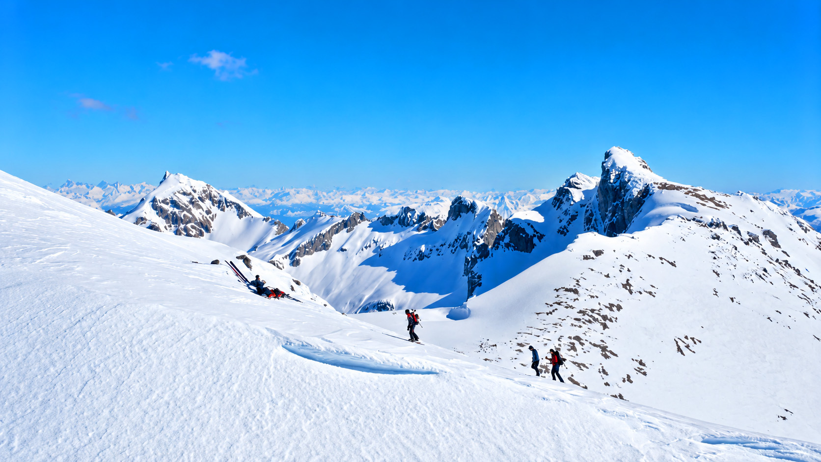Snowy peaks rising above Patagonia’s remote mountain landscape