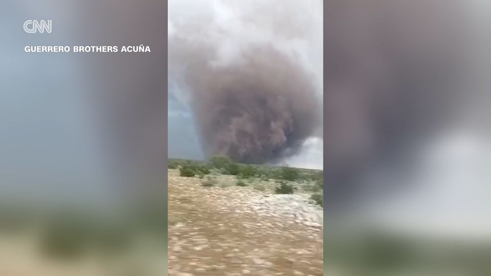 A massive wedge tornado captured crossing through northern Coahuila, Mexico