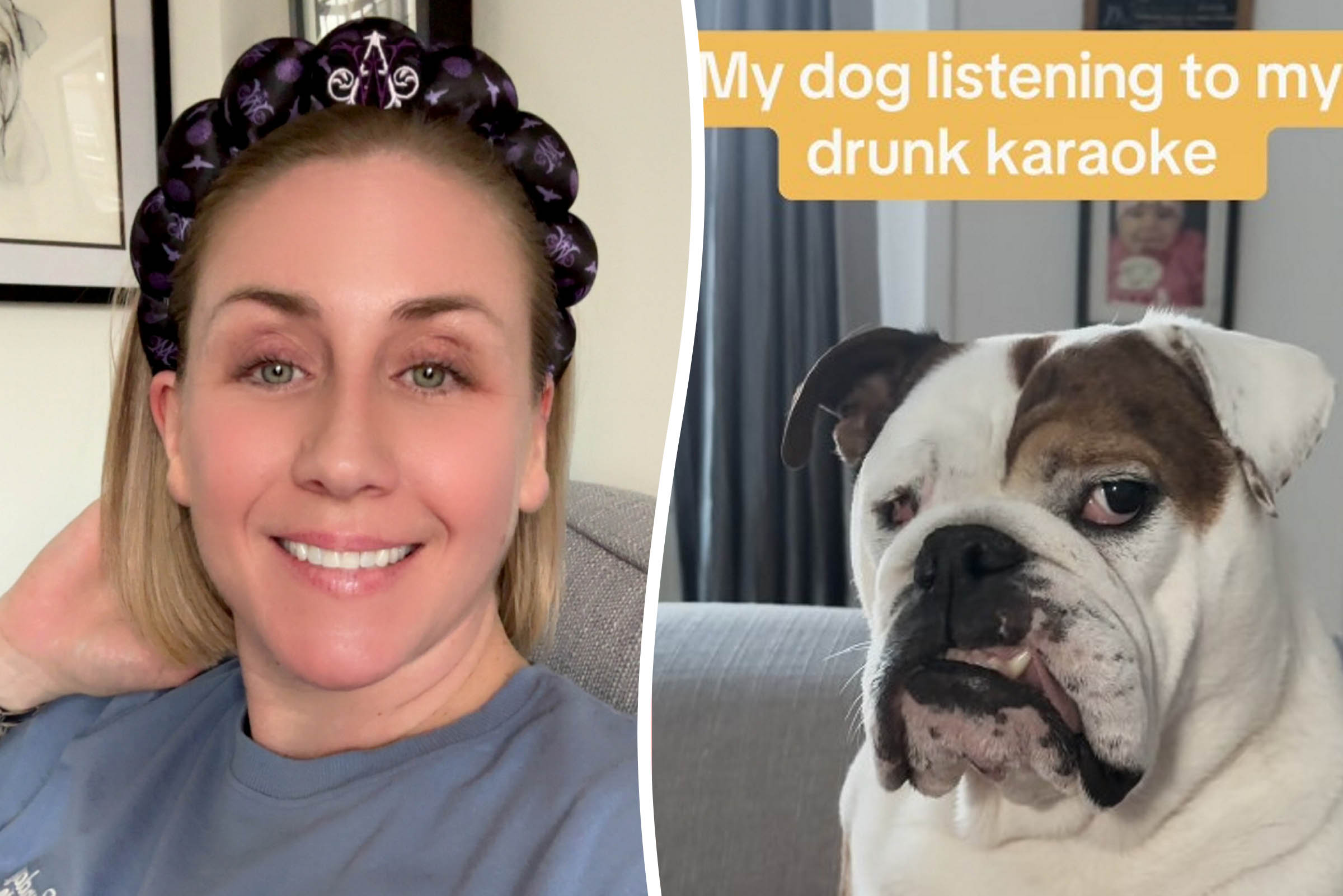 Grumpy dog disapproves of her owner’s karaoke attempts