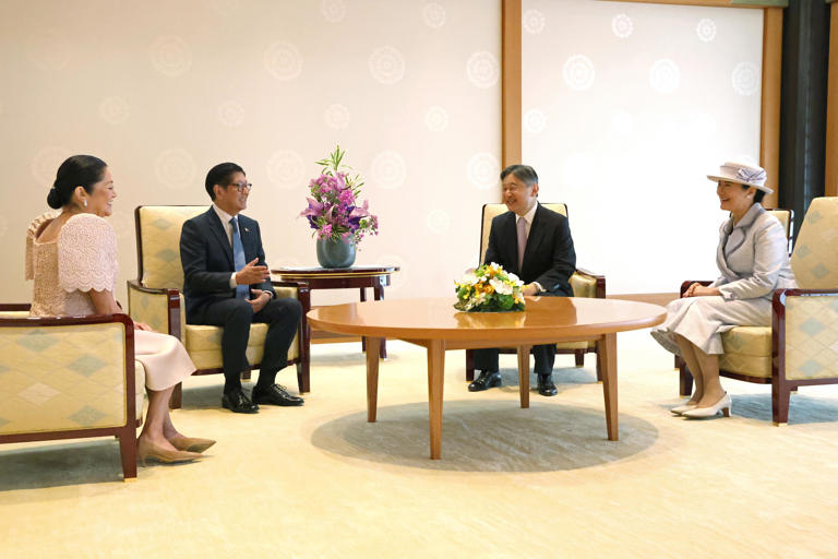 Philippine President Marcos, wife welcomed to Japan by imperial couple