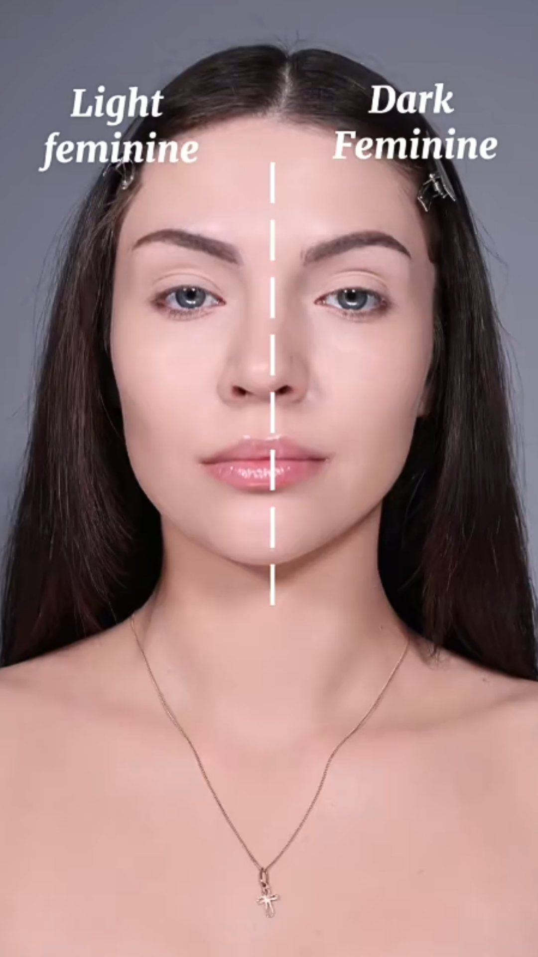 Light feminine vs dark feminine makeup look