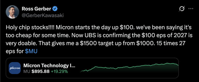 Micron stock is 'too cheap,' says Ross Gerber, while Jim Cramer calls ...