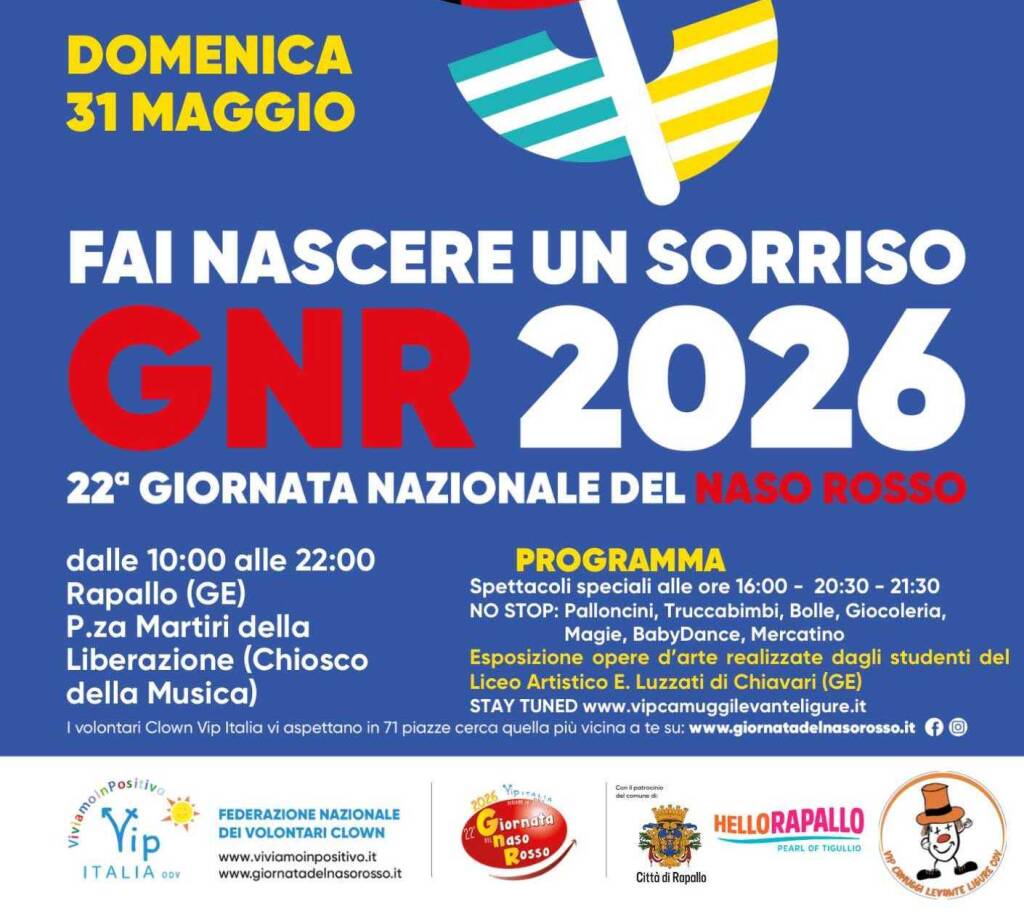Rapallo: Naso rosso Day, a sostegno della clownterapia terapeutica