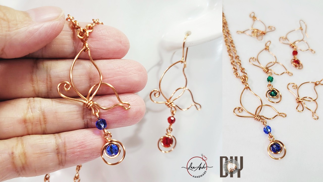 Butterfly pendant | DIY cute animal from copper wire 1142