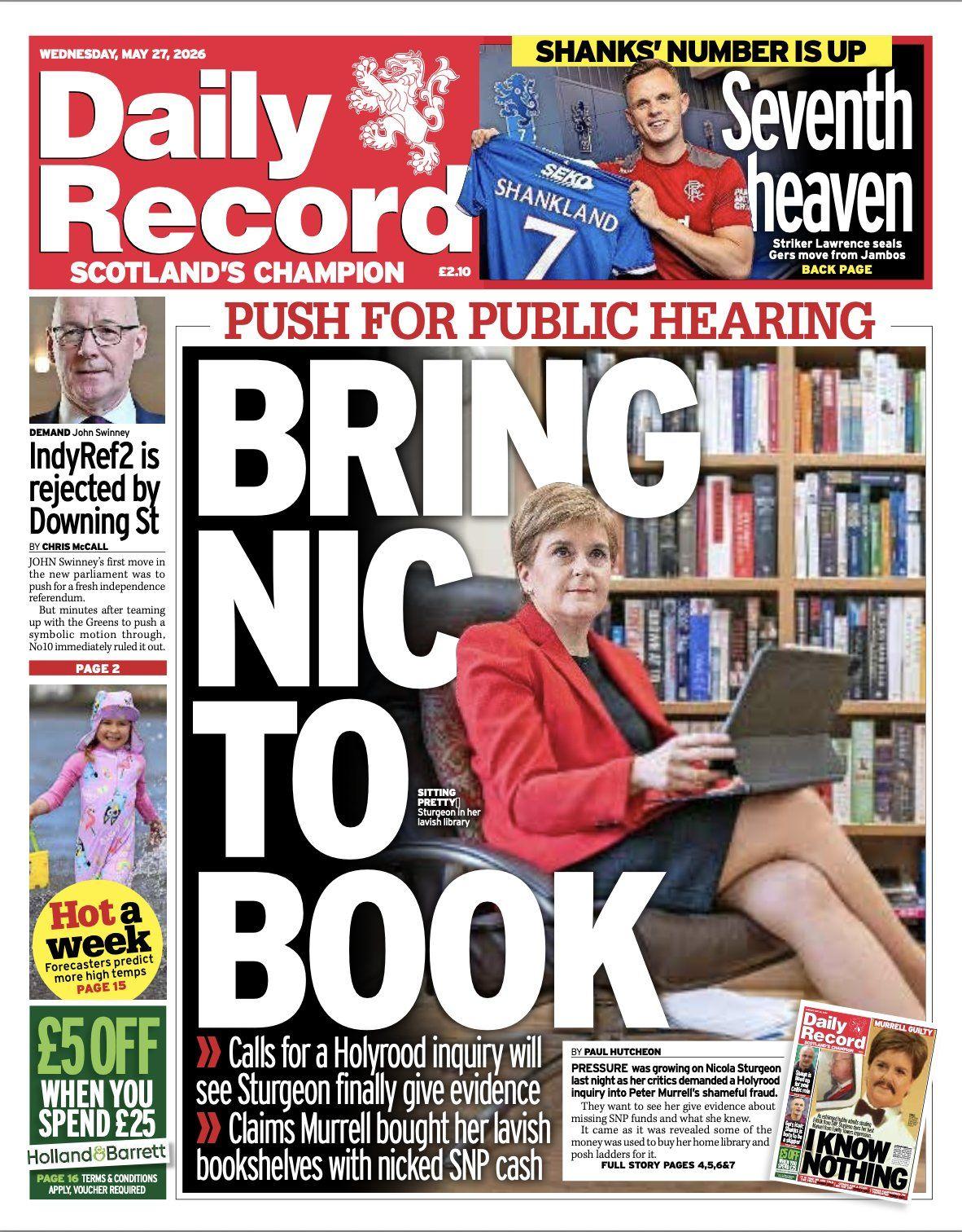 Scotland's papers: Calls for Murrell inquiry and Sturgeon under fire