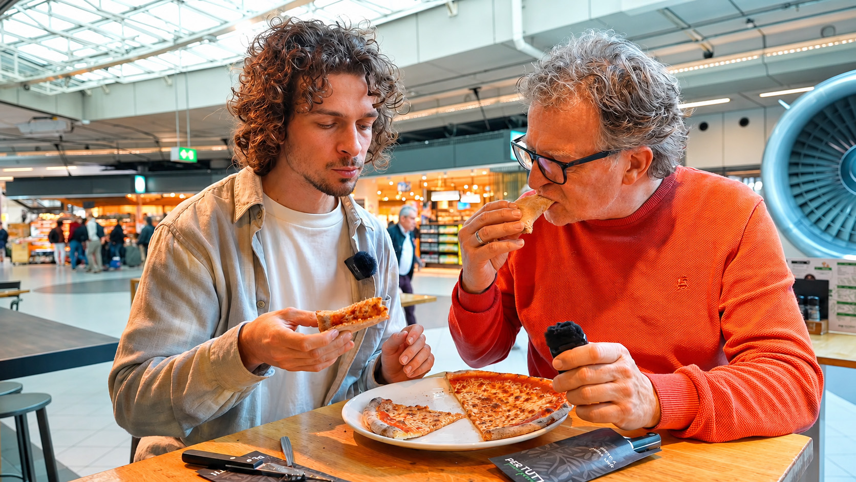 Ik test eten met lage beoordelingen op Schiphol Airport