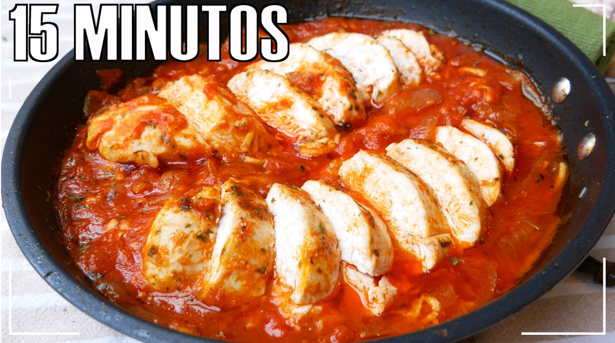 Pollo con tomate en 15 minutos cena rápida, fácil y deliciosa