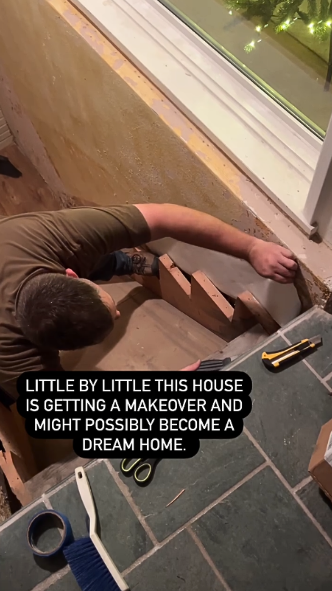 Mid century home stair remodel transformation