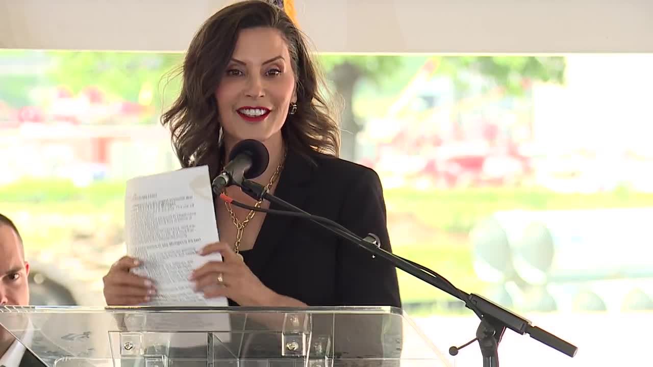Michigan Gov. Gretchen Whitmer speaks at groundbreaking for Saline Twp ...