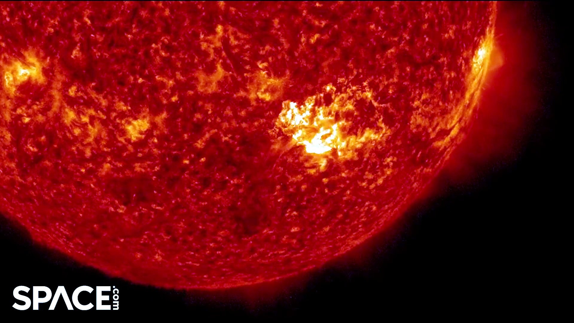 Double-solar M-flares blast enormous coronal mass ejection