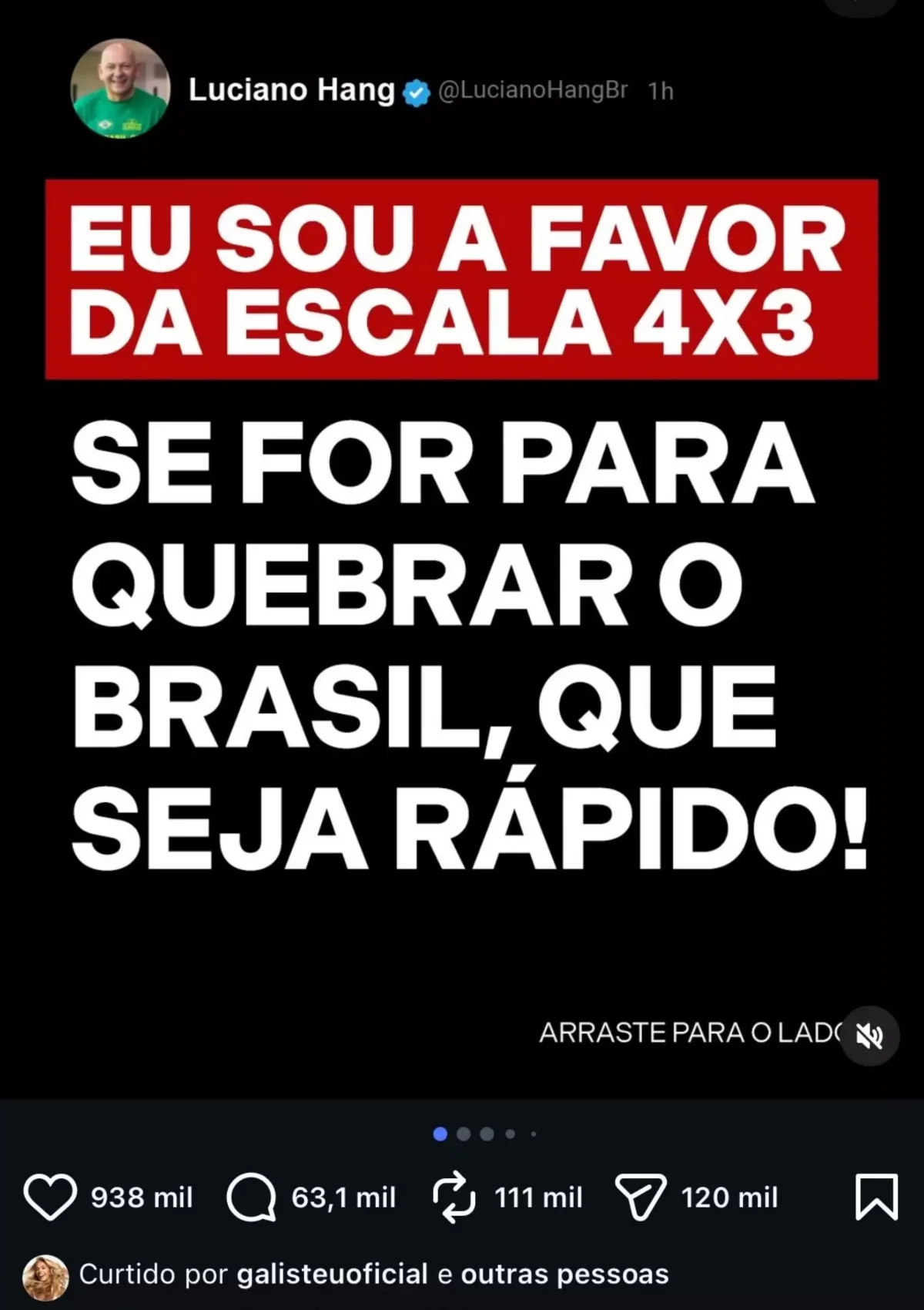 Adriane Galisteu reage após críticas sobre a polêmica da escala 6×1