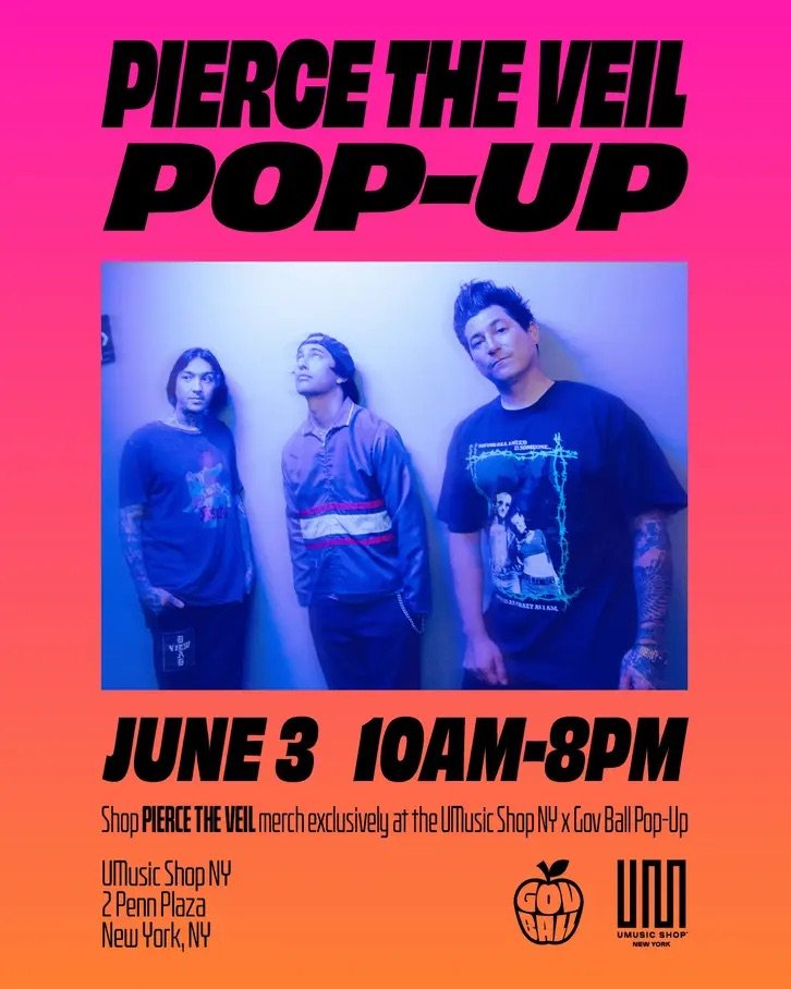 UMUSIC SHOP NY x GOV BALL Pierce the Veil pop-up, NYC
