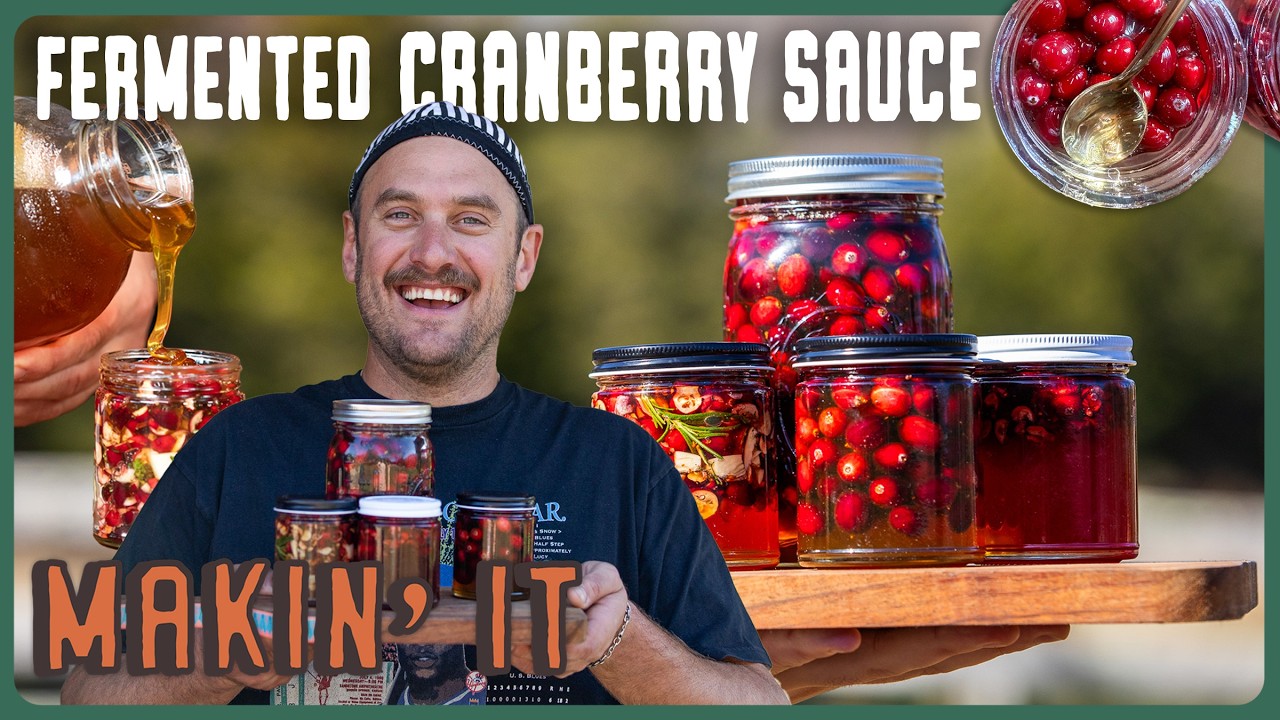Ferment tart cranberry sauce in honey for a unique flavor