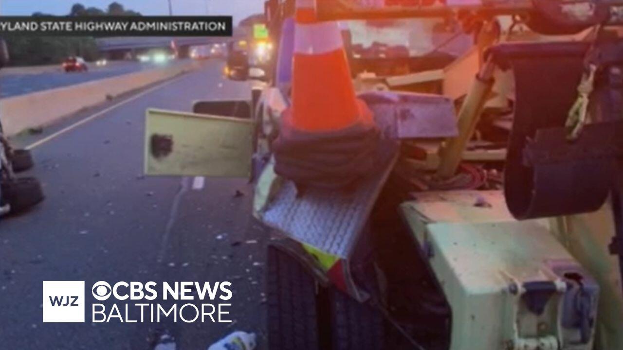Maryland highway worker struck by a vehicle while at a separate crash