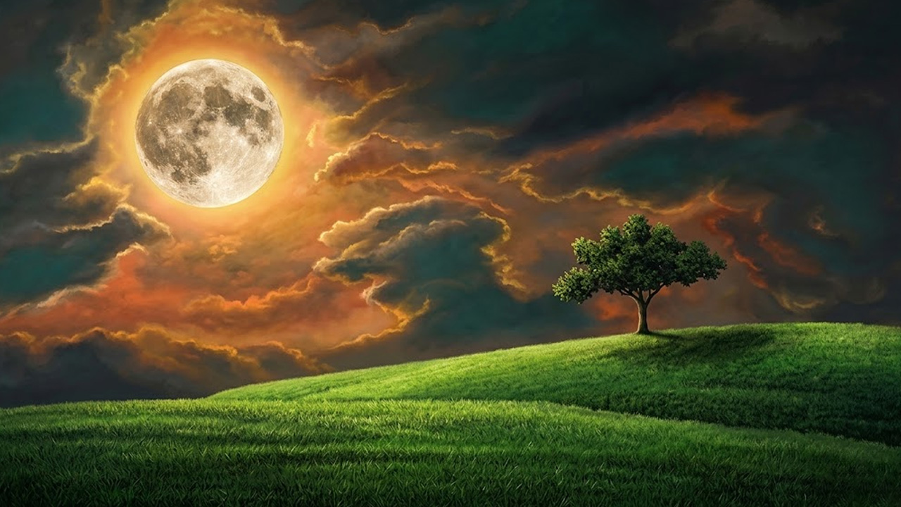 How to paint a beautiful night sky with gouache on canvas tutorial