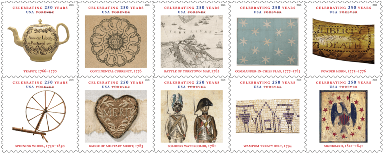 Treasures of the Revolutionary Era stamps released for 250th