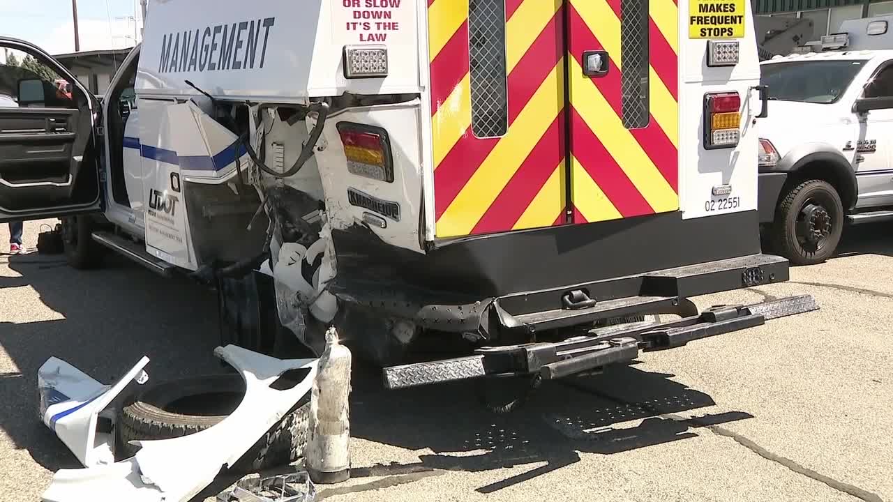 UDOT truck hit by passing car on I-15 as incident management worker ...