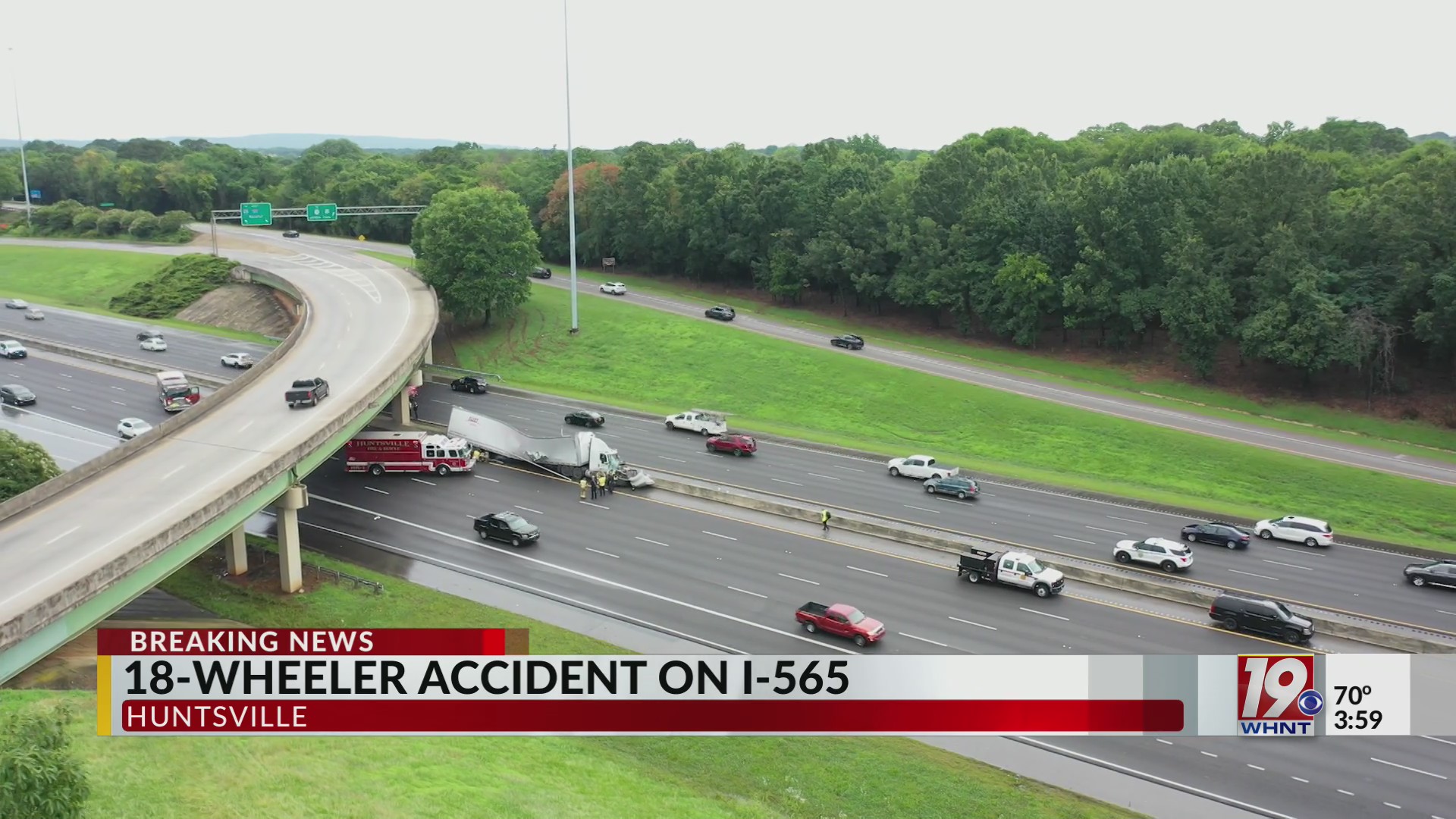 18-wheeler accident on Interstate 565 | June 1, 2026 | News 19 at 4 p.m.