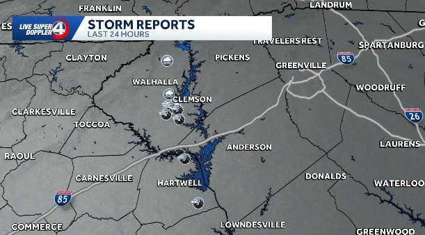 Reports of storm damage from hail and downed trees in parts of the ...