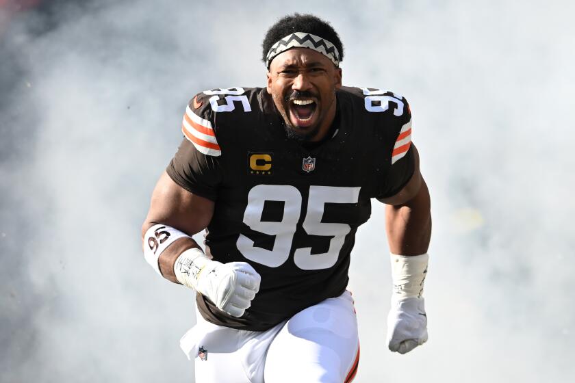 Plaschke: They really got him! Superstar sacker Myles Garrett makes ...